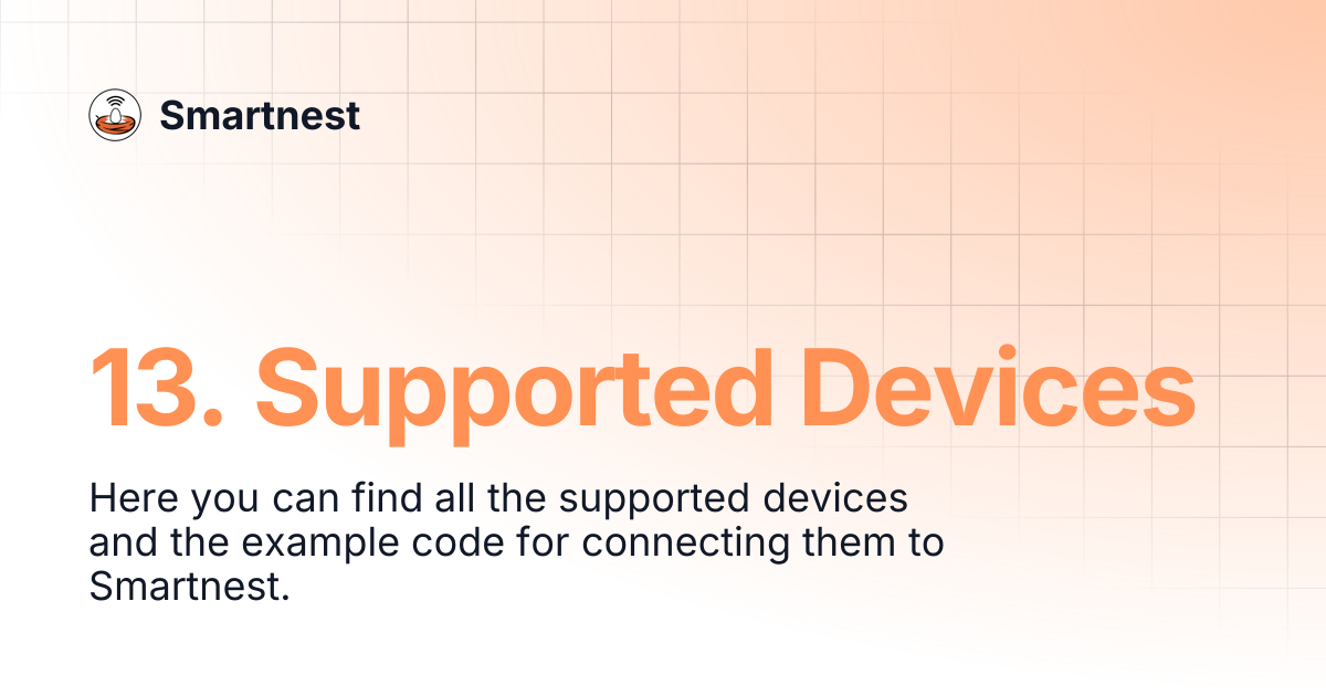 13. Supported Devices | Smartnest